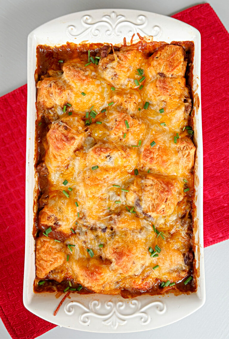 Easy Bubble up Enchilada Bake - Lou Lou Girls
