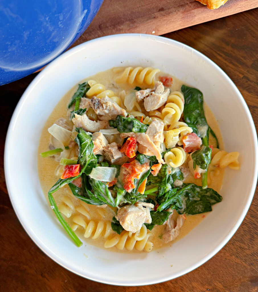 Creamy Chicken Parmesan Shell Soup - Lou Lou Girls